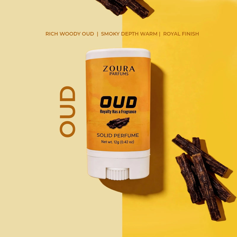 ZOURA Oud Solid Perfume Stick | Rich Alcohol-Free Fragrance