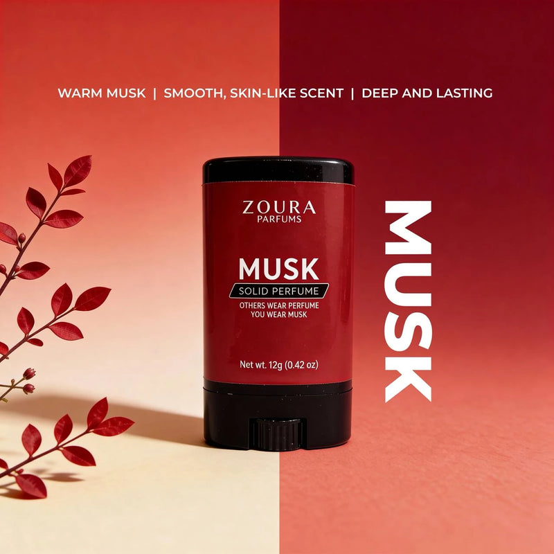 ZOURA Musk Solid Perfume Stick | Alcohol-Free & Long-Lasting